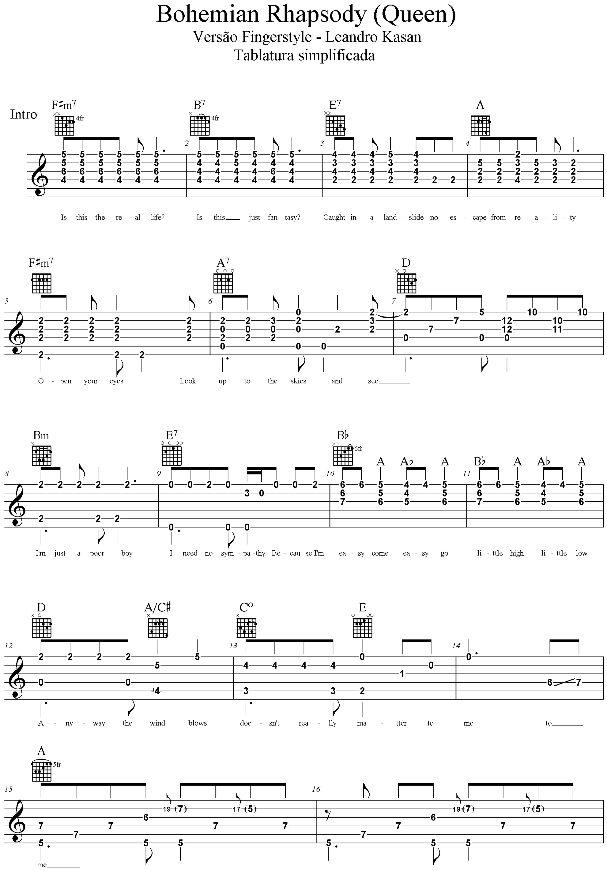 Guitar Chords Queen Bohemian Rhapsody Learn To Play Bohemian Rhapsody